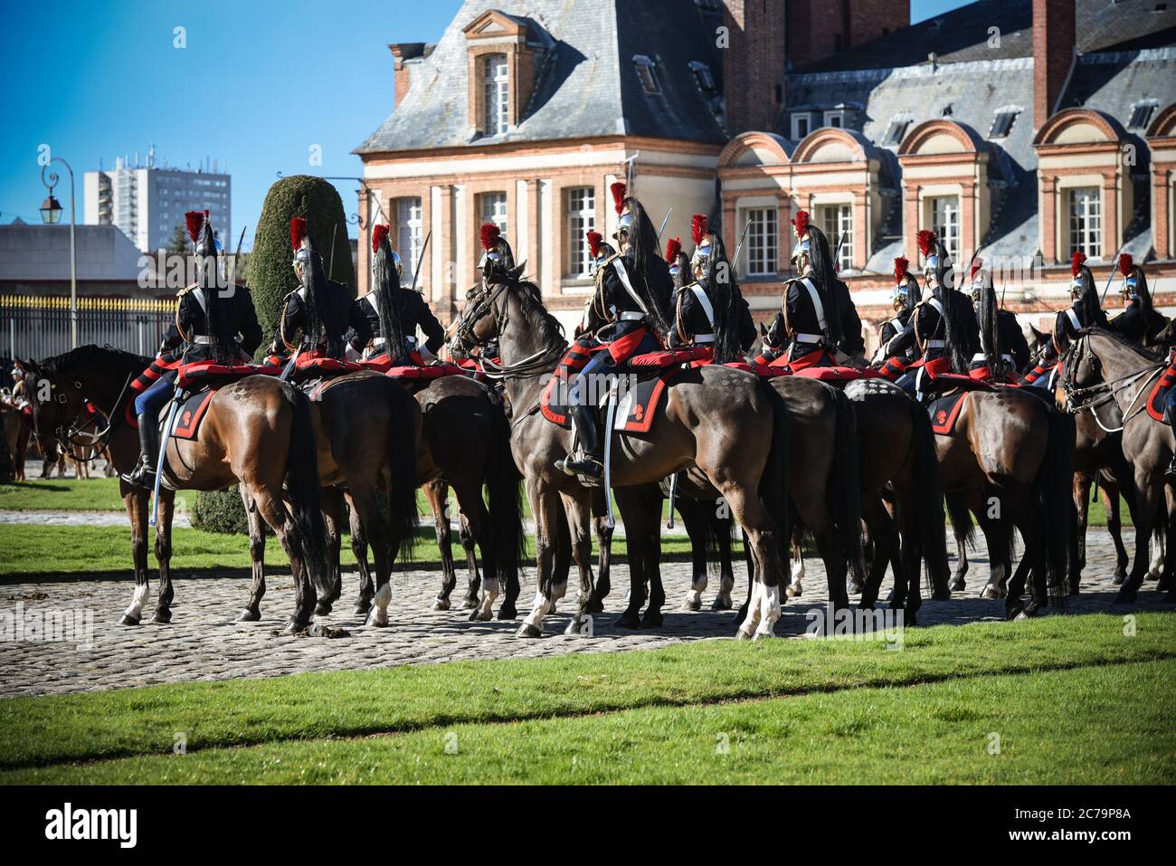 parade de la garde militaire républicaine à fontainebleau Photo Stock ...