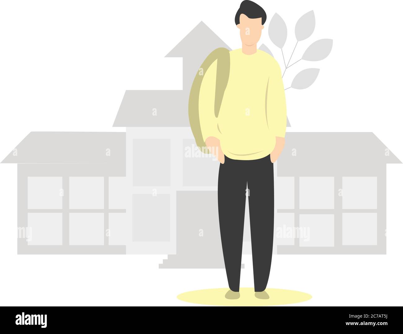 Teenage Boy Backpack Banque d'images vectorielles - Alamy