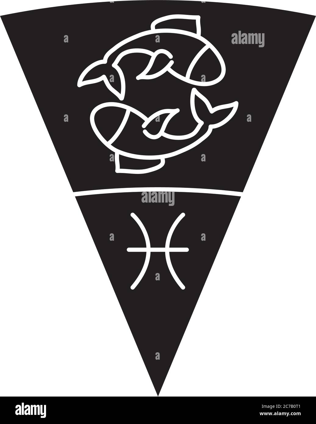 concept de symboles d'astrologie, signe poissons et symbole deux ...