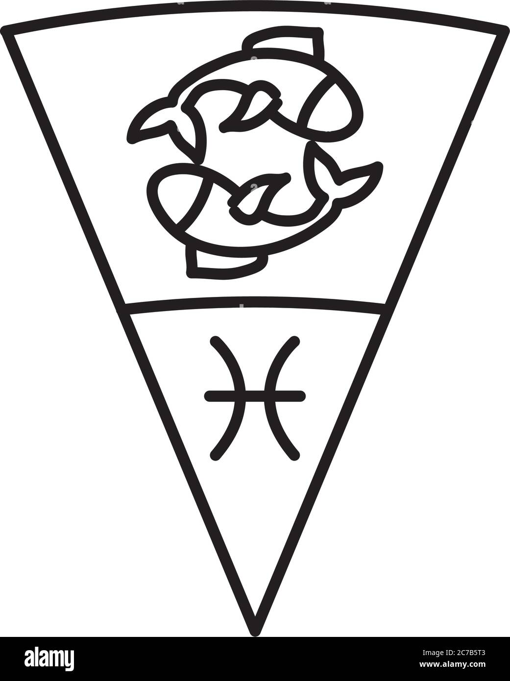 concept de symboles d'astrologie, signe poissons et symbole deux ...