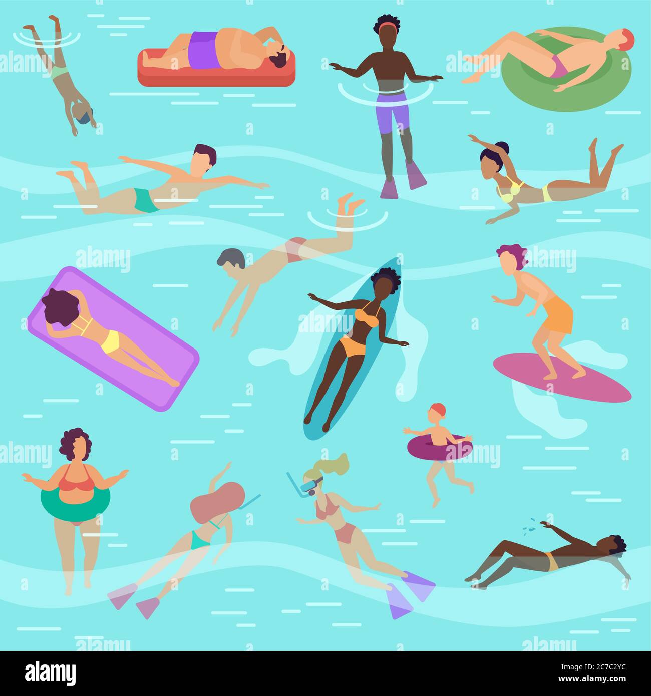 Femme qui plonge dans la mer Banque d'images vectorielles - Alamy