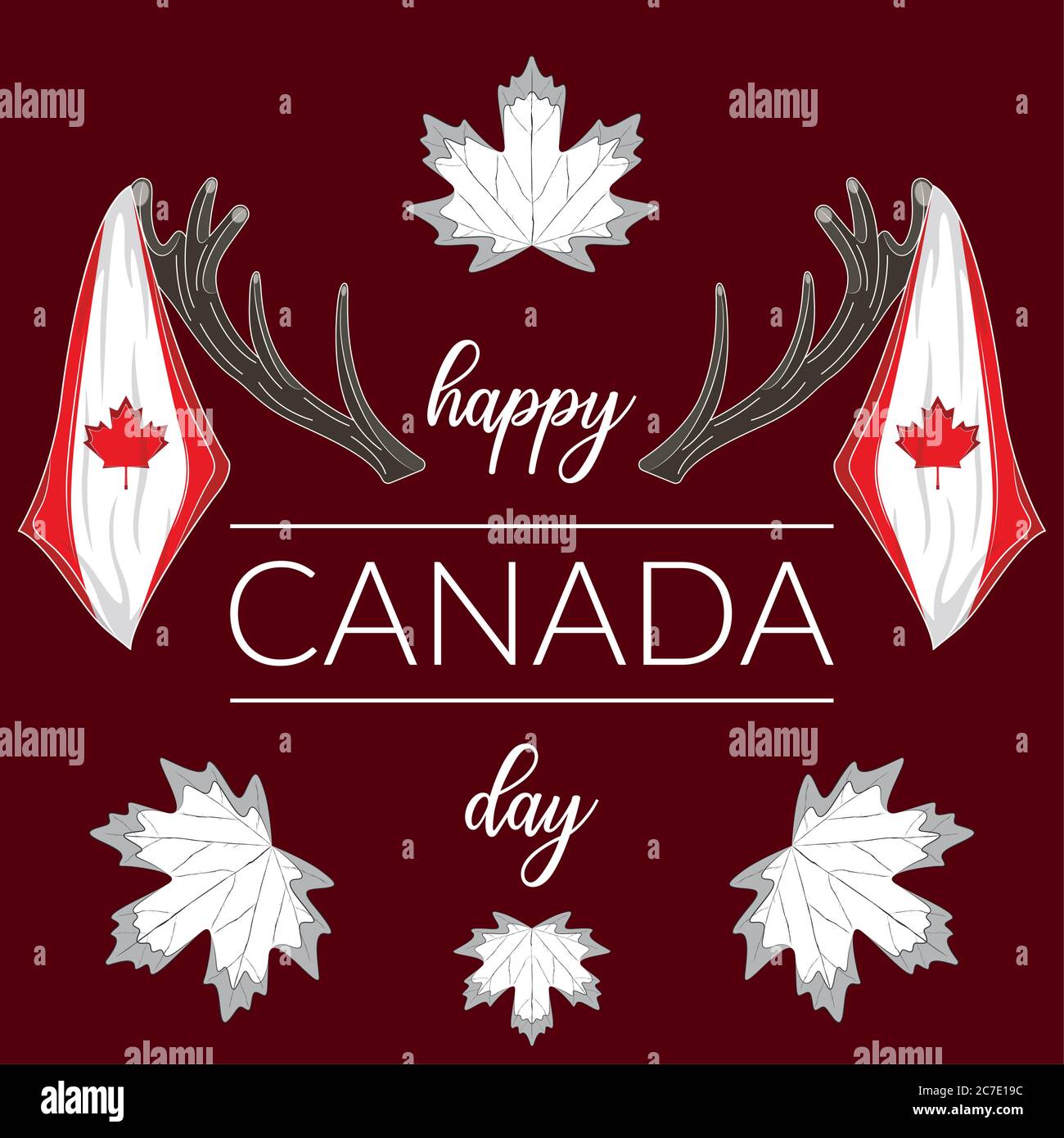Carte de la fête du Canada. Célébration nationale - Vector Image ...