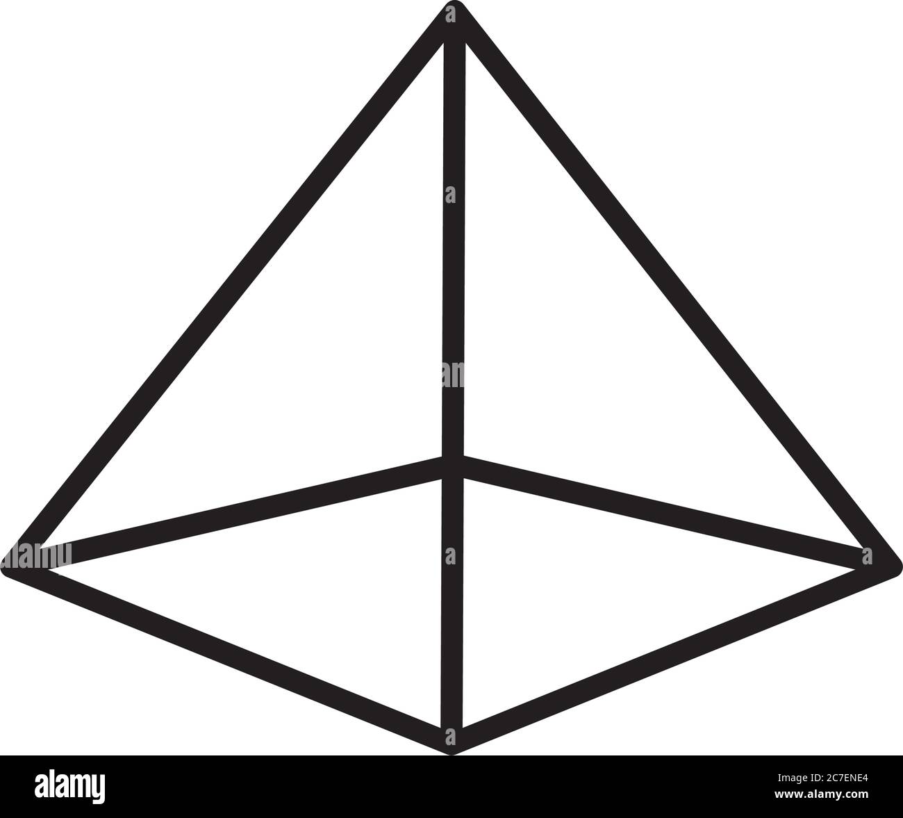 icône de forme de pyramide géométrique sur fond blanc, style de ligne ...