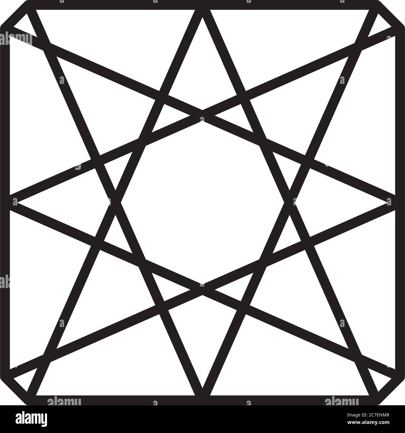 carré géométrique avec icône de forme triangulaire sur fond blanc ...