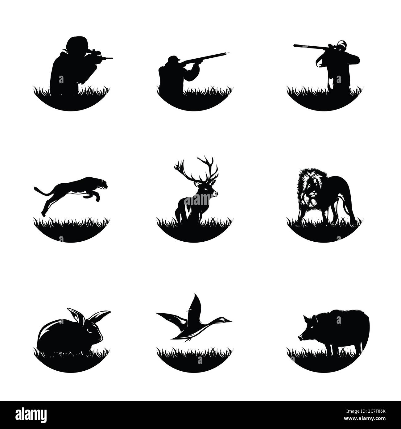 Logo de chasse fusil Banque de photographies et d’images à haute ...