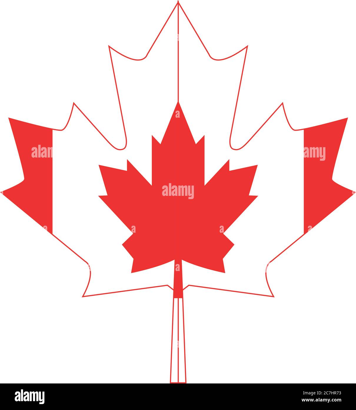 Drapeau du Canada dans un symbole canadien de la feuille d'érable ...