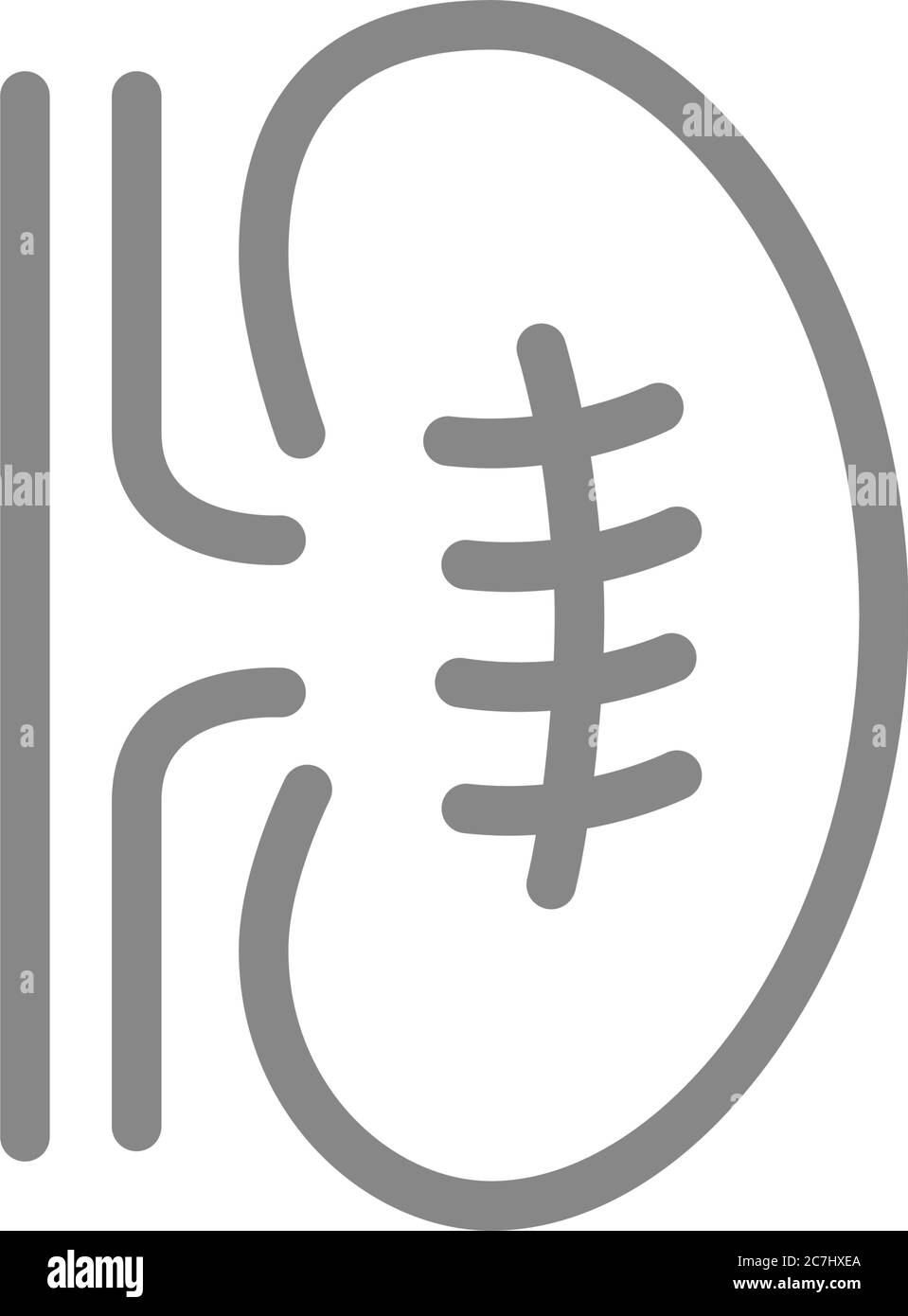 Icône de cicatrice sur la ligne rénale. Enlèvement de la pierre de rein ...