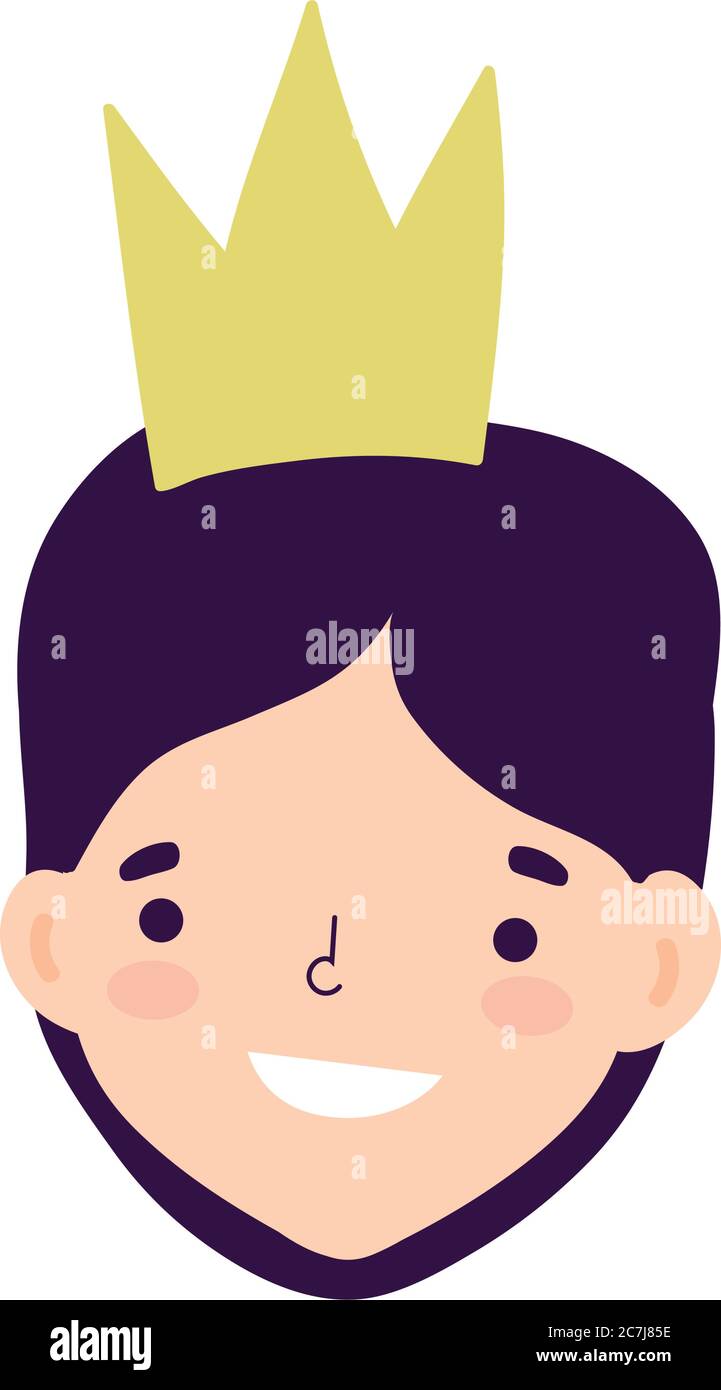 femme visage avec couronne personnage dessin animé isolé icône dessin ...