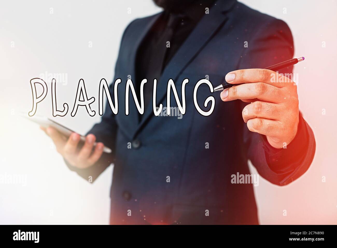 Écriture manuscrite écriture de texte planification. Photo conceptuelle ...
