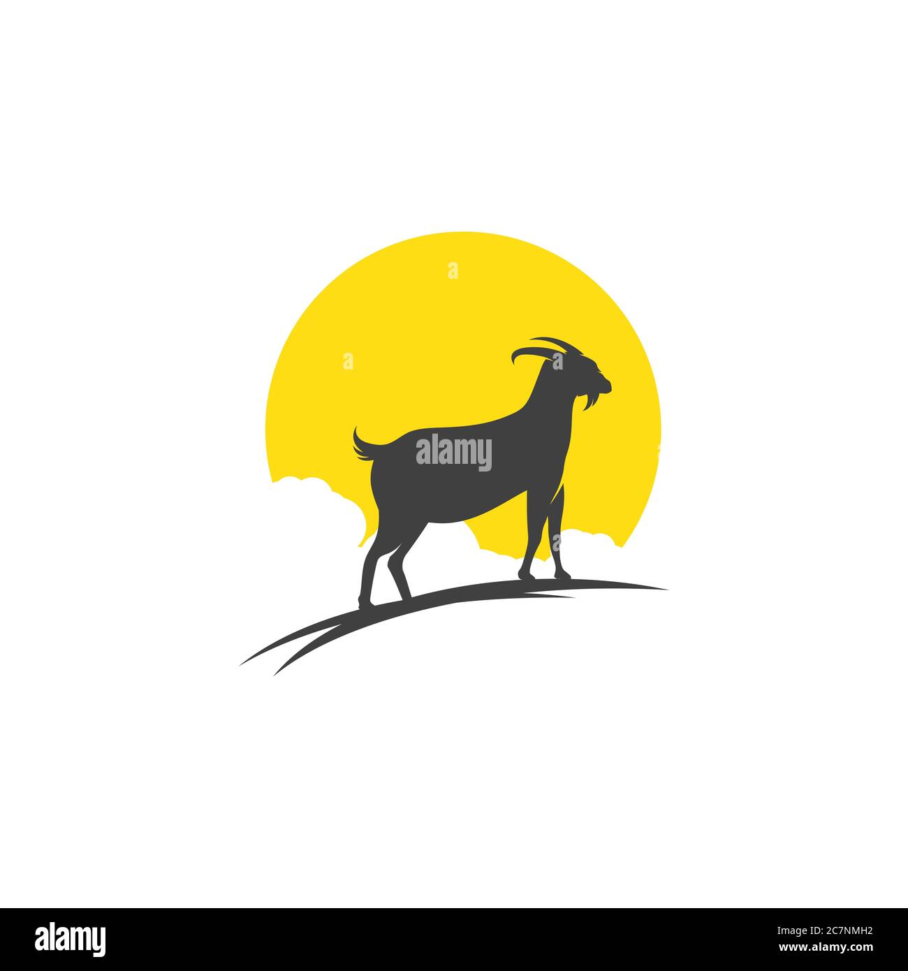 Logo vectoriel chèvre modèle icône illustration design Image ...