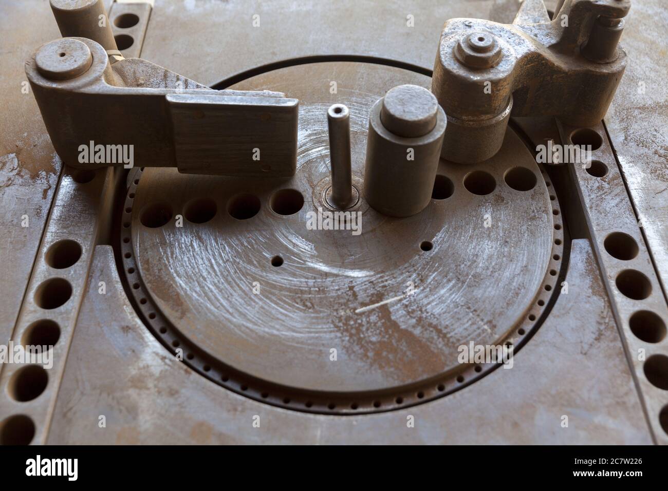 machine de pliage de fer d'armature, gros plan Photo Stock - Alamy