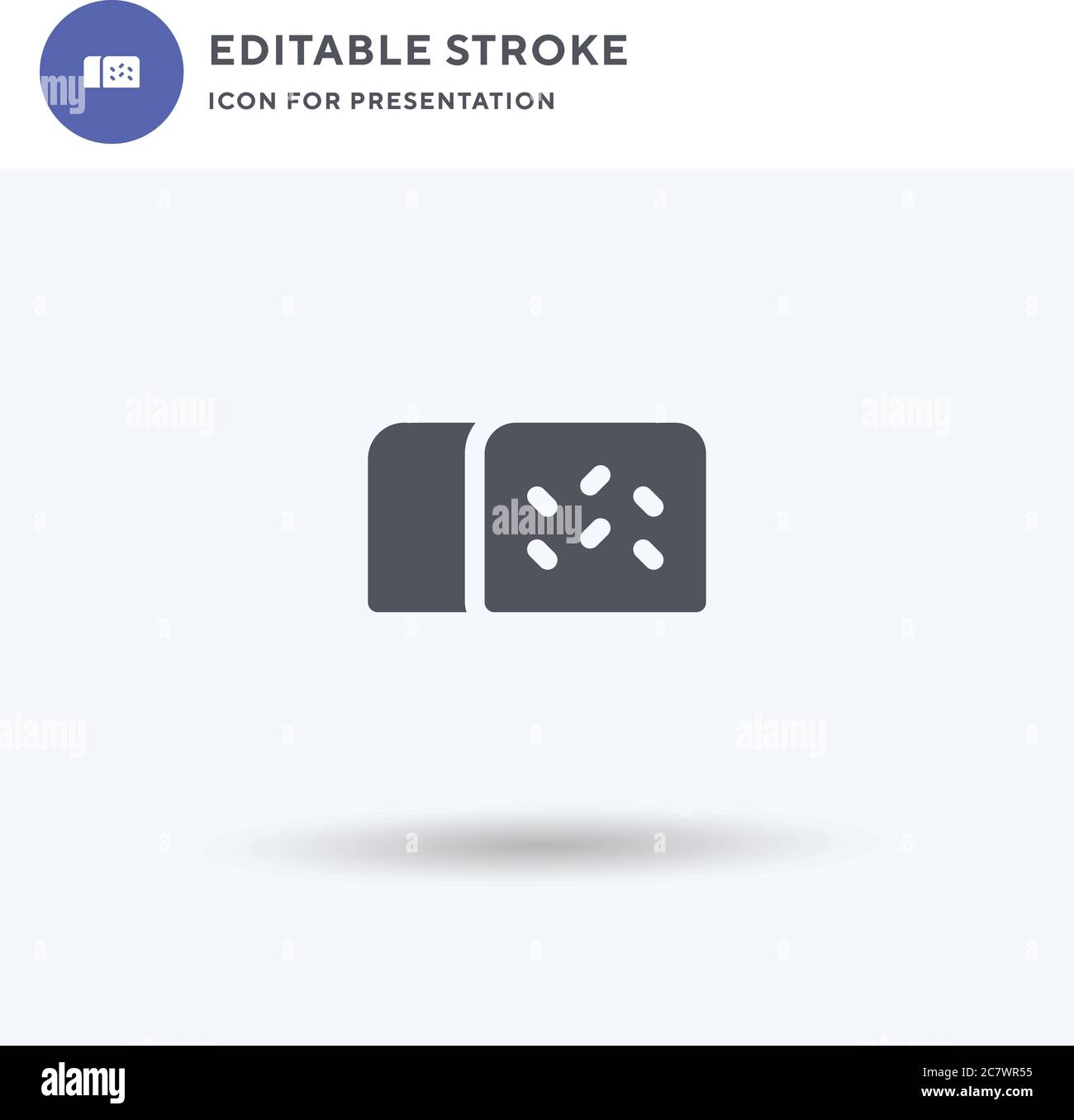 Symbole de pain, signe plat rempli, pictogramme solide isolé sur blanc ...