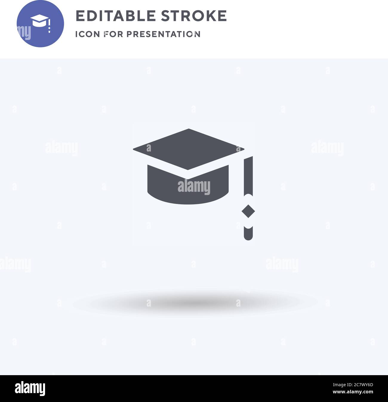Symbole de graduation, signe plat rempli, pictogramme solide isolé sur ...