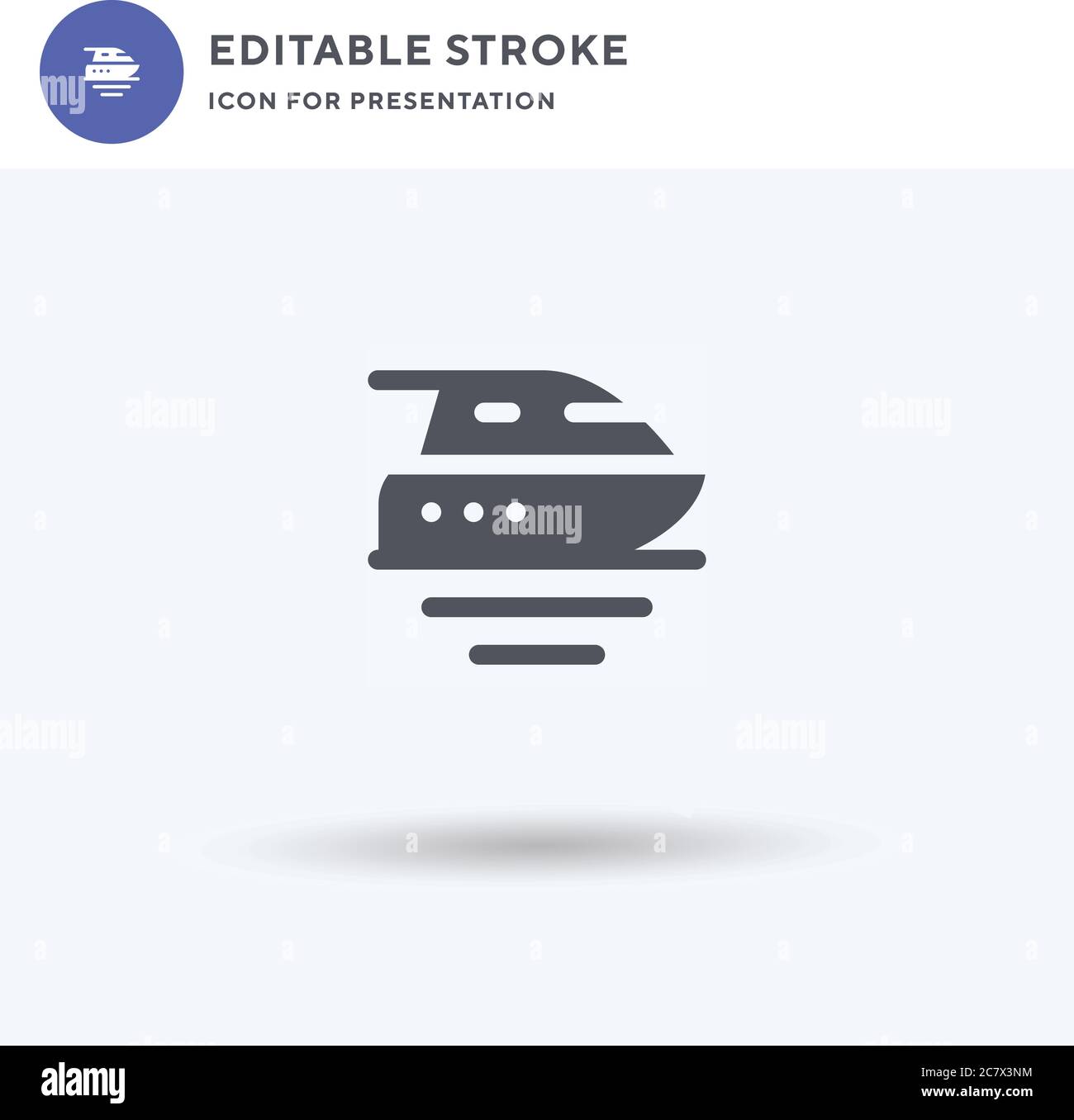 Vecteur d'icône de yacht, signe plat rempli, pictogramme solide isolé ...