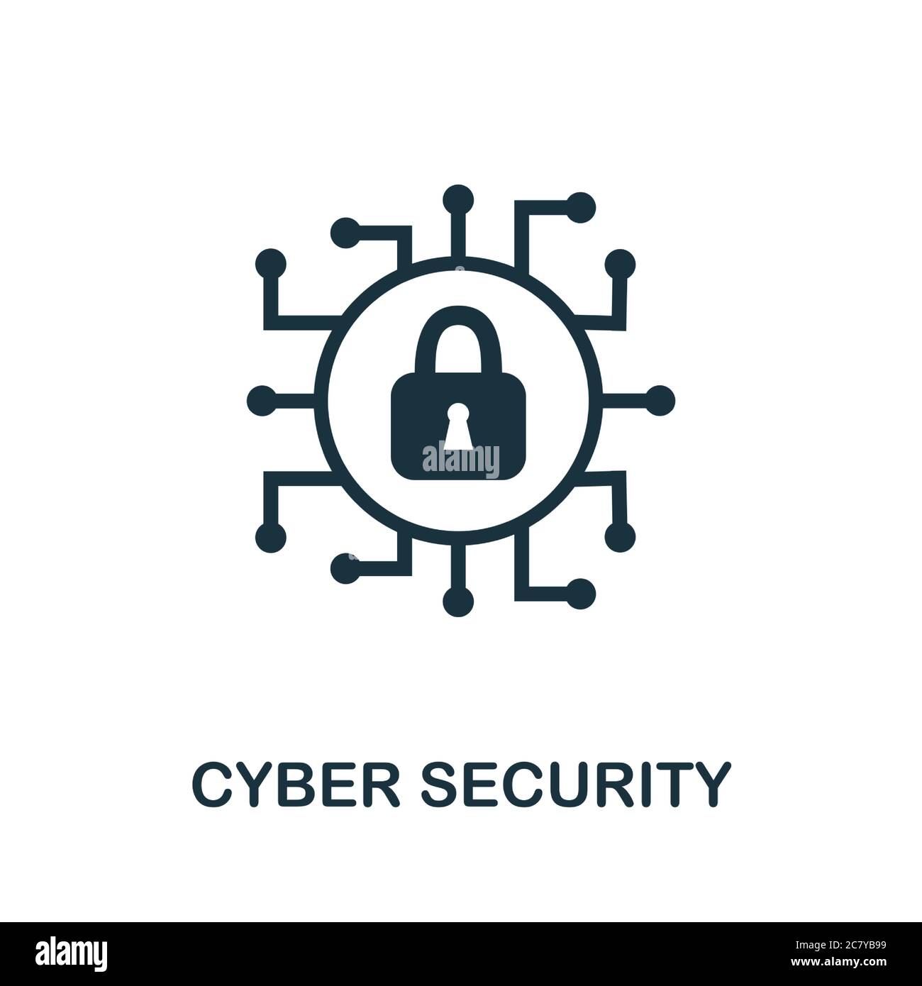 Icône de cyber-sécurité. Un élément simple de la collection de sécurité ...