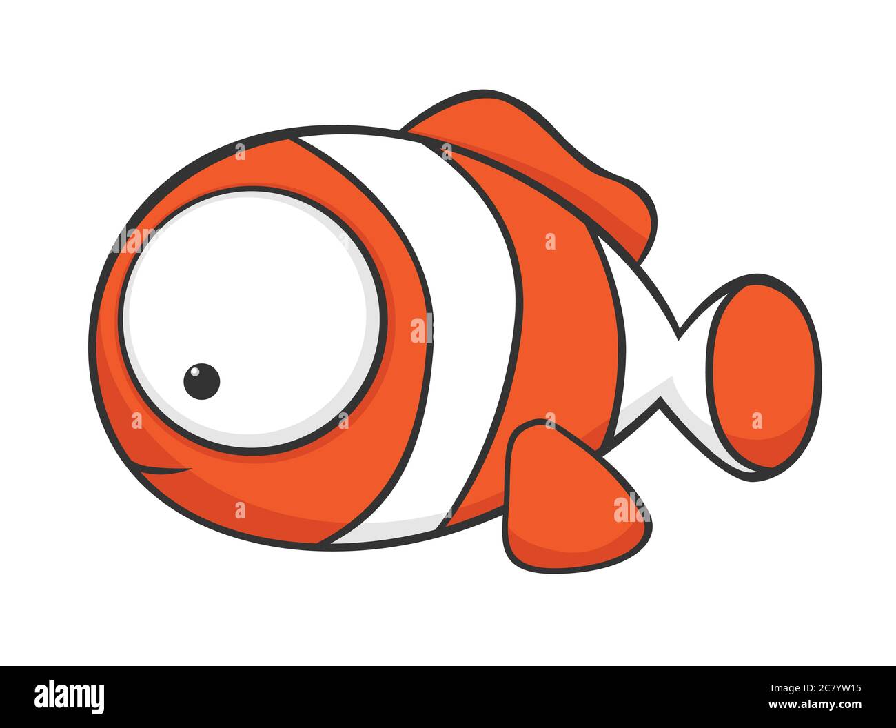 Cute cartoon poissons clowns avec d'énormes yeux Photo Stock - Alamy