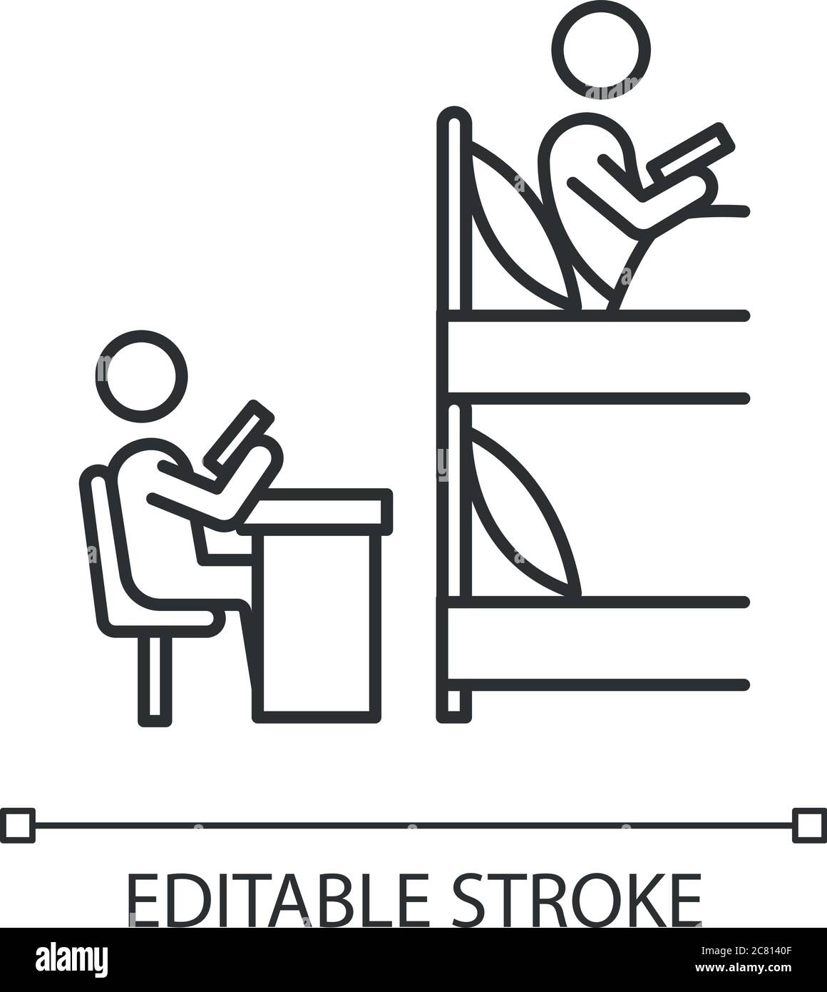 Icône linéaire parfaite colocataire pixel. Des camarades de classe ...