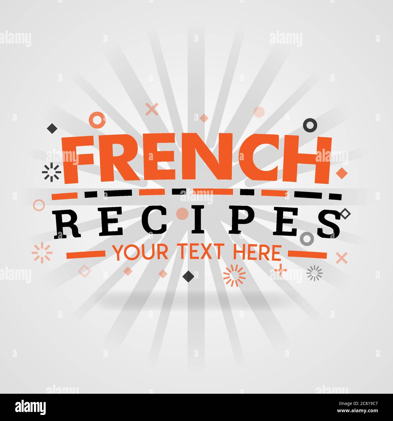Modèle de logo orange pour les recettes françaises. Pour la promotion ...