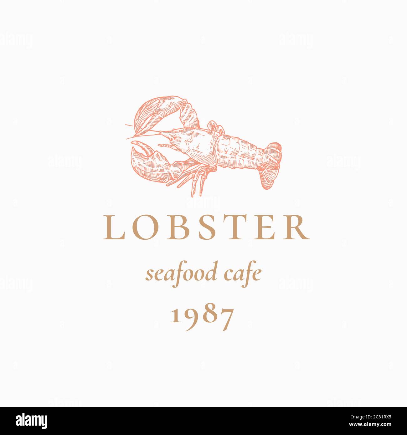 Modèle de symbole, de logo ou de signe vectoriel de homard. Grayfish ou ...