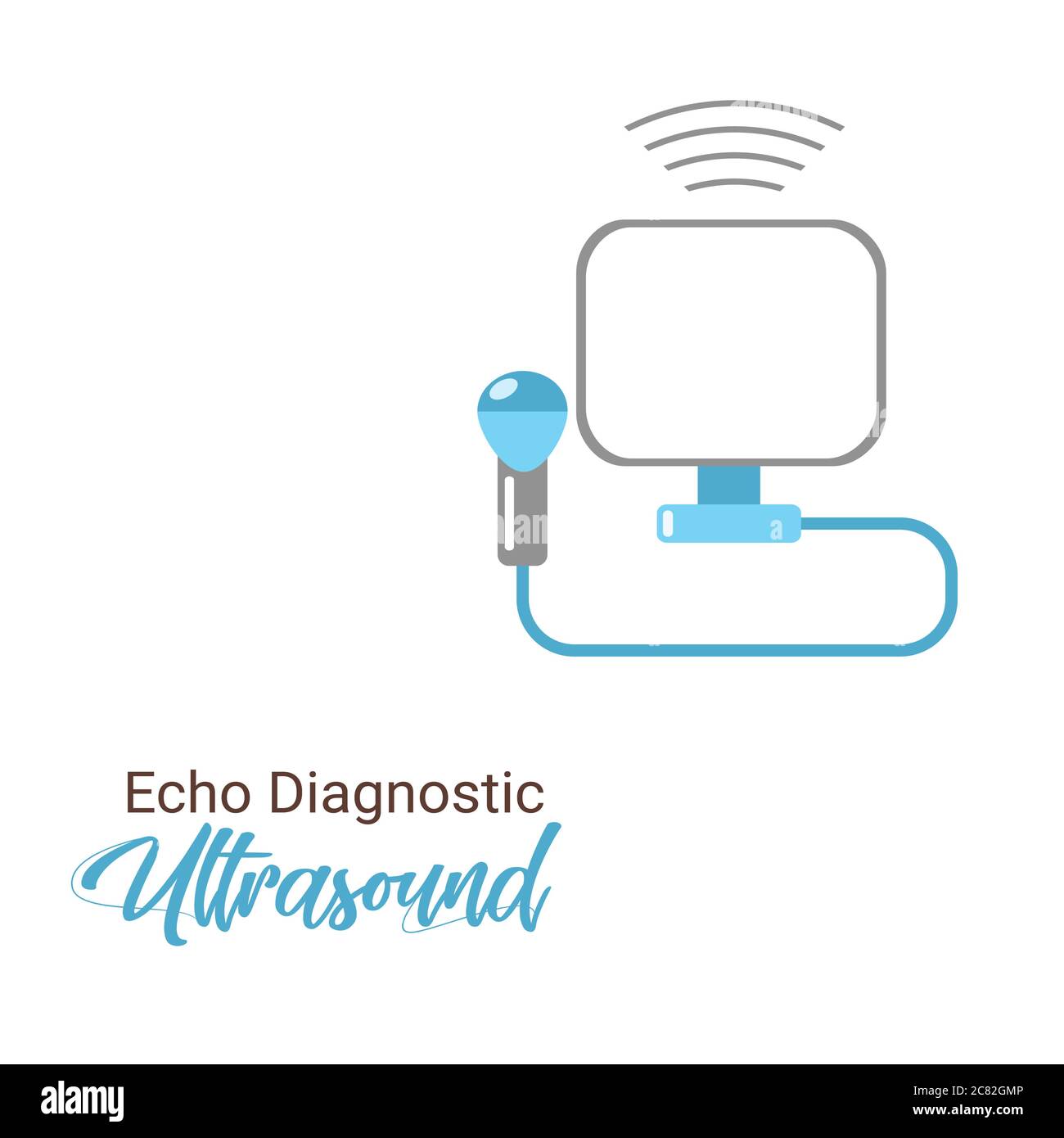 Illustration de l'icône vecteur de l'échographe. Échographie médicale ...