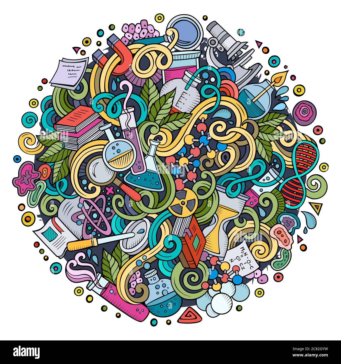 Dessin animé dessin animé dessin de science Image Vectorielle Stock - Alamy