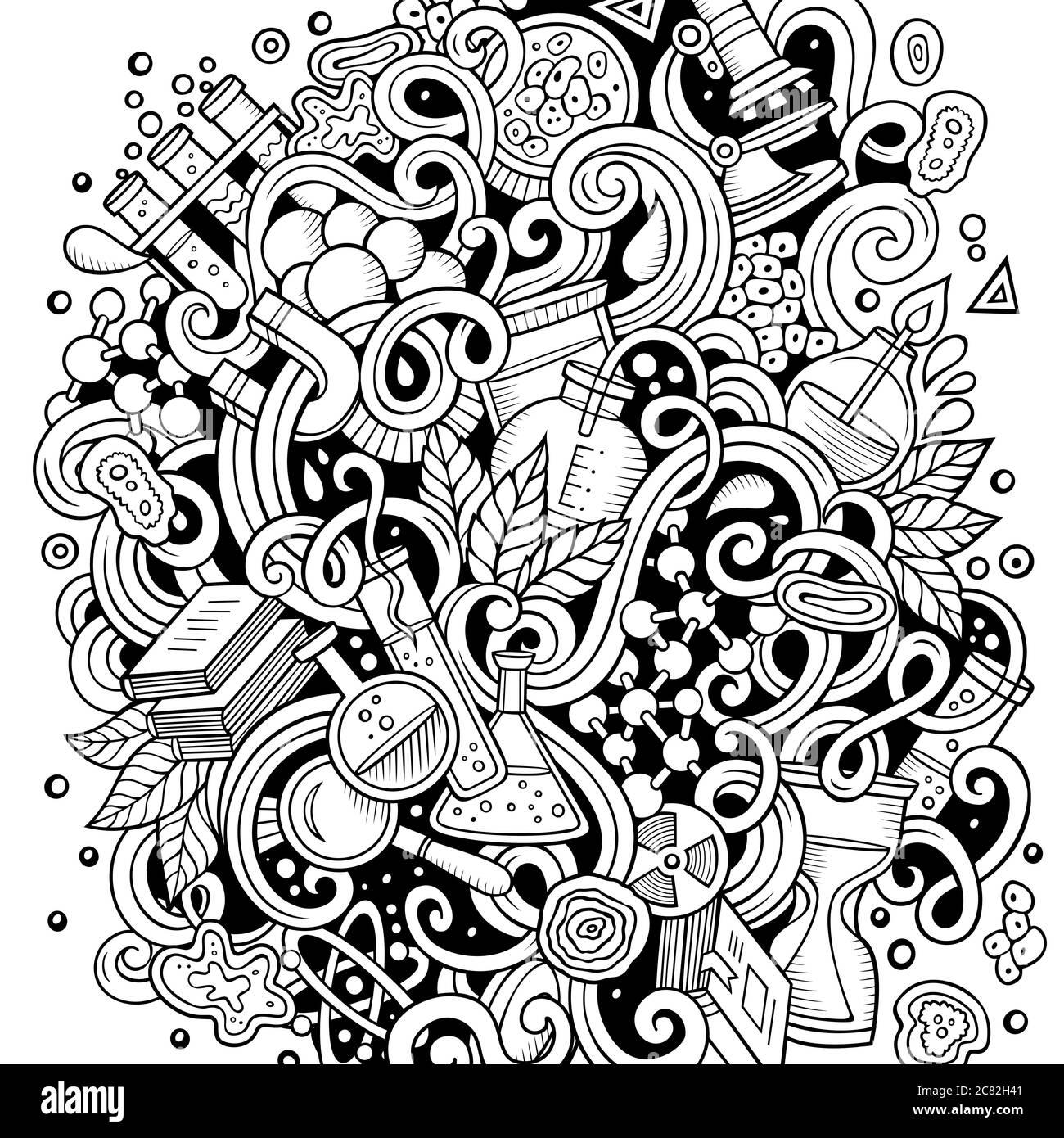 Dessin animé dessin animé dessin de science Image Vectorielle Stock - Alamy