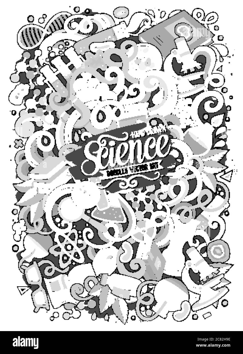 Dessin animé dessin animé dessin de science Image Vectorielle Stock - Alamy