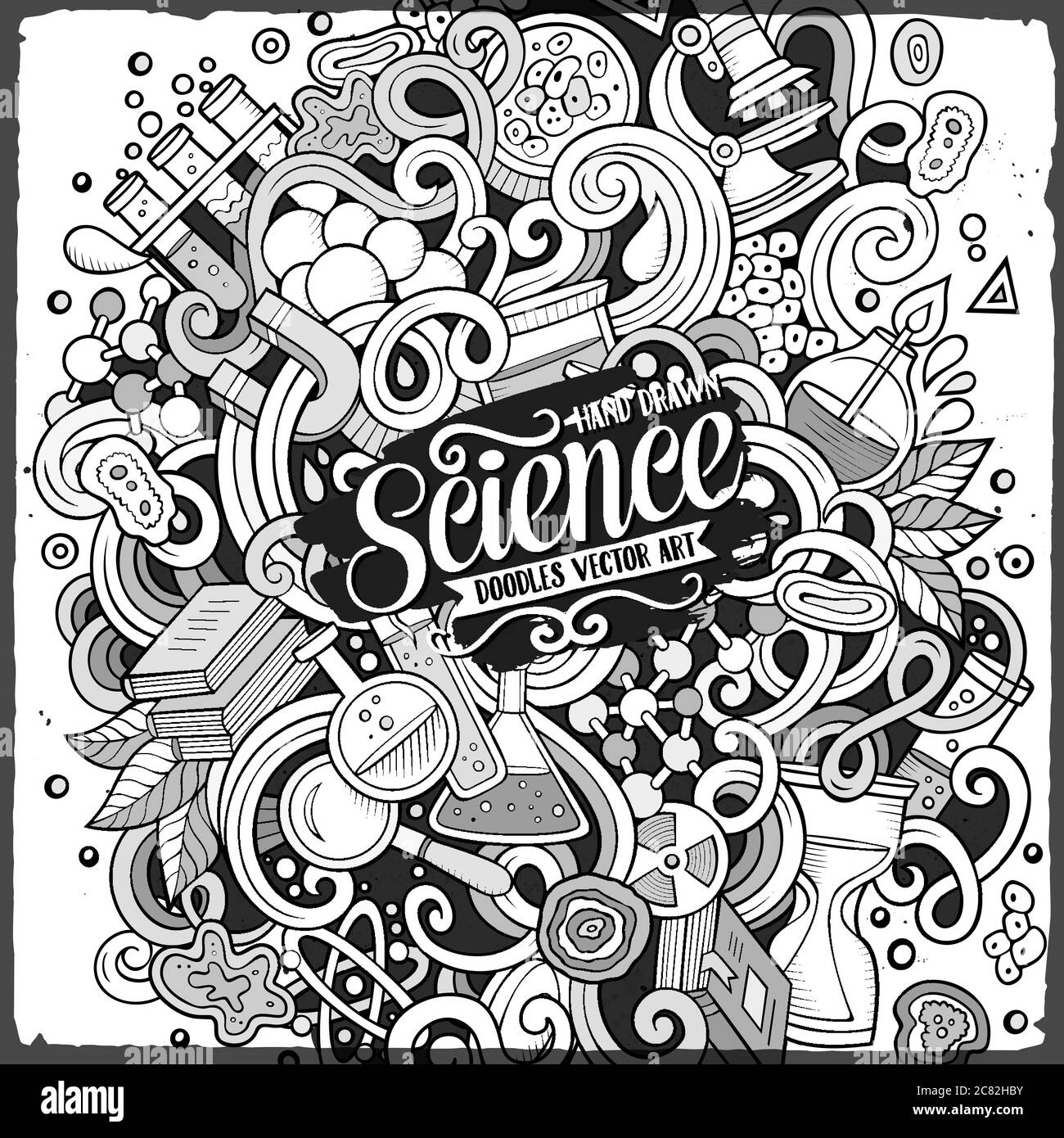 Dessin animé dessin animé dessin de science Image Vectorielle Stock - Alamy