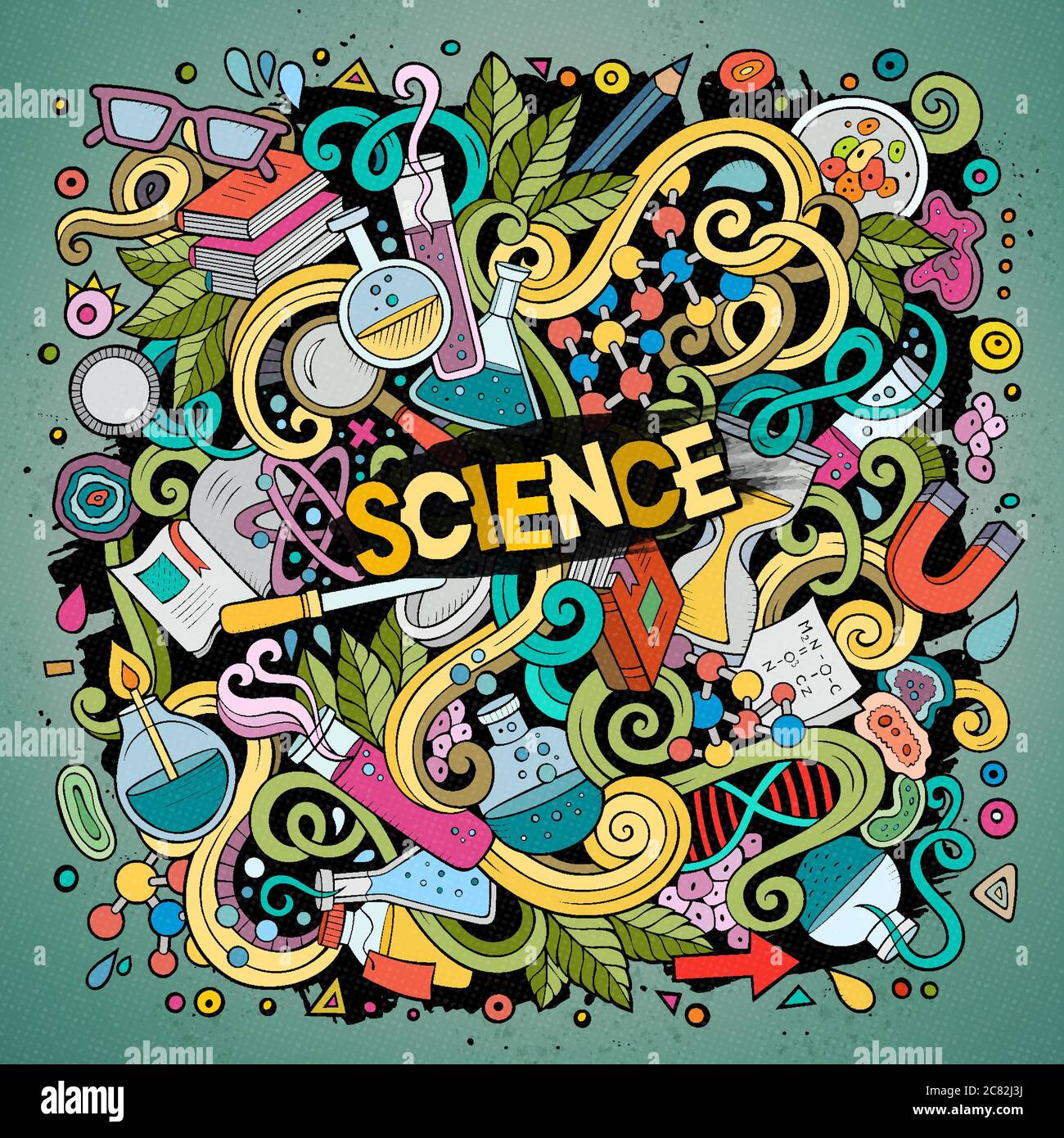 Dessin animé dessin animé dessin de science Image Vectorielle Stock - Alamy