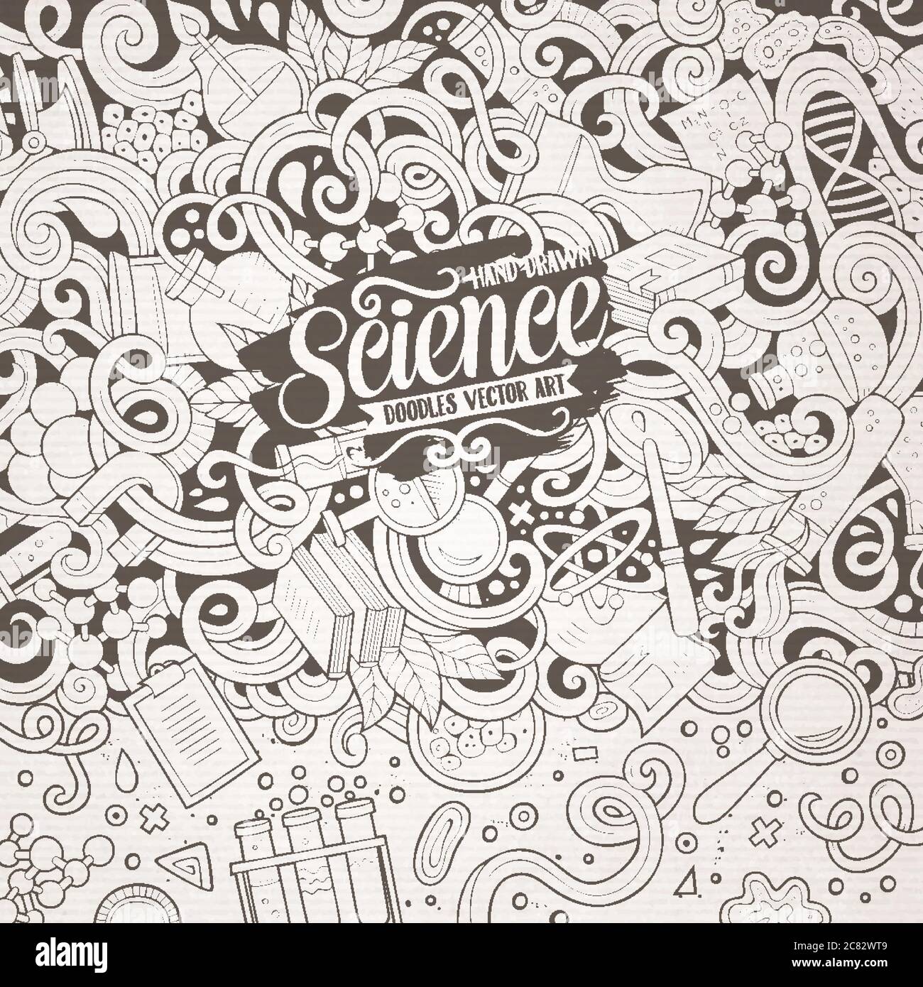 Dessin animé dessin dessin dessin dessin de science cadre Image ...