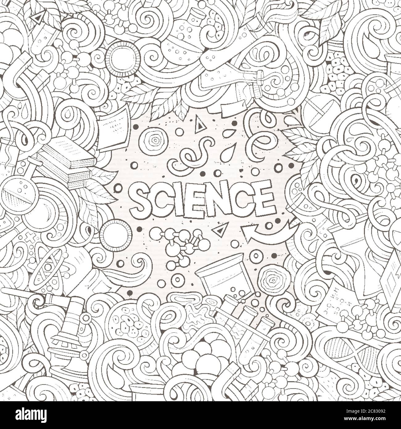 Dessin animé dessin dessin dessin dessin de science cadre Image ...