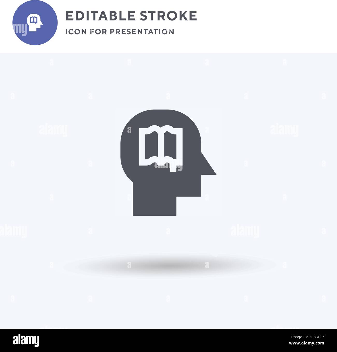 Vecteur d'icône de connaissance, signe plat rempli, pictogramme solide ...