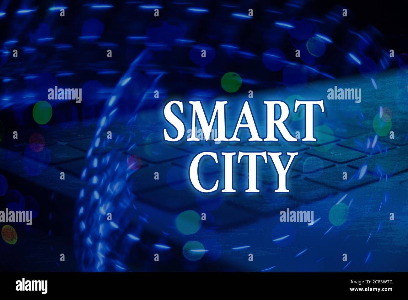 Texte d'écriture Smart City. Photo conceptuelle zone urbaine qui ...