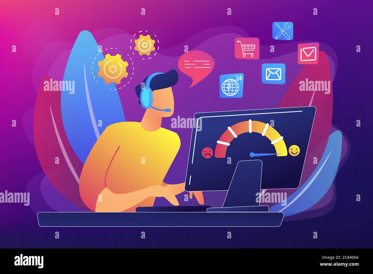 Opérateur service client dessin Banque de photographies et d’images à ...