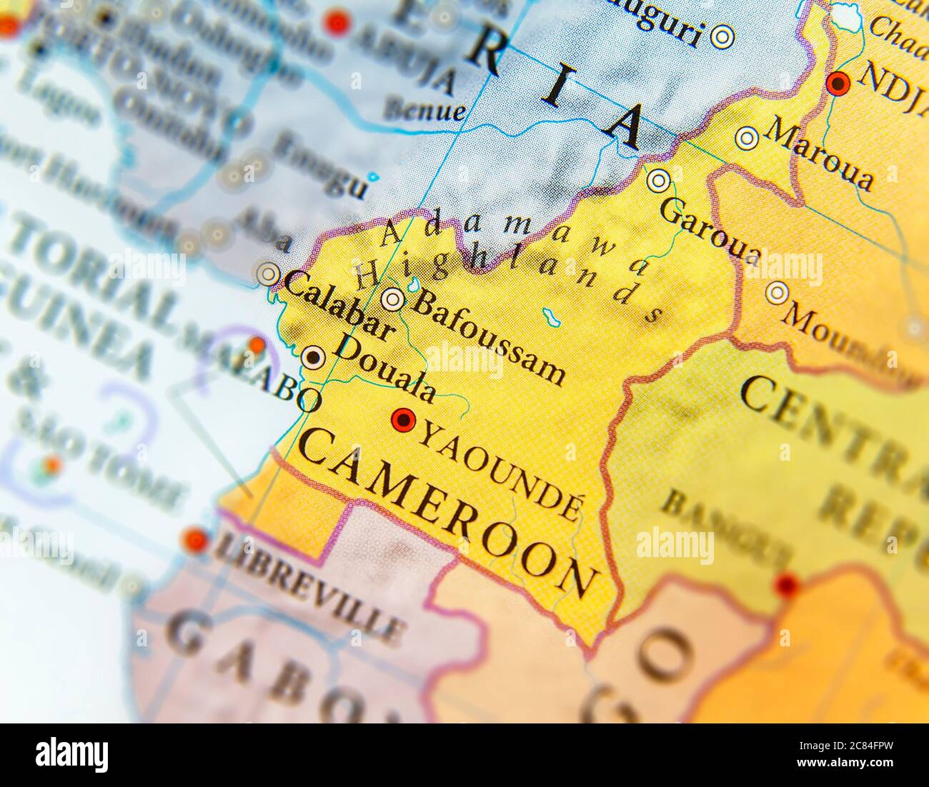 Carte géographique du Cameroun pays avec des villes importantes Photo ...