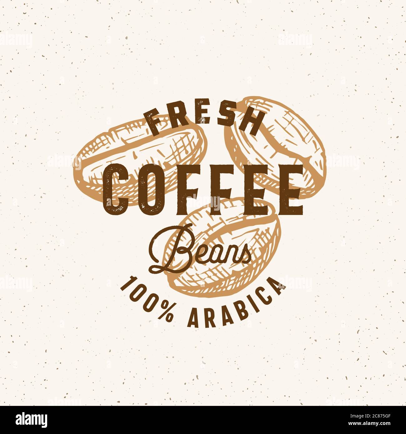 Modèle de symbole, de logo ou de symbole vectoriel de grains de café ...