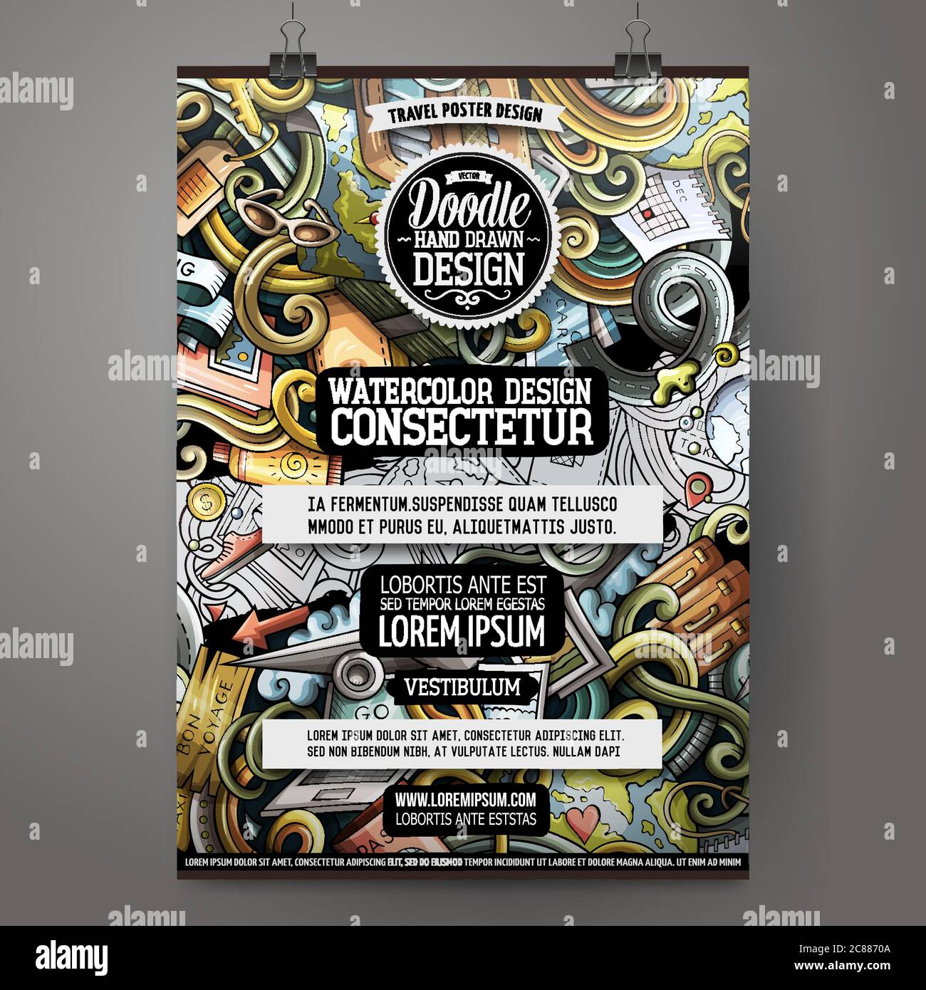 Dessin animé dessin à la main dessins poster design Image Vectorielle ...