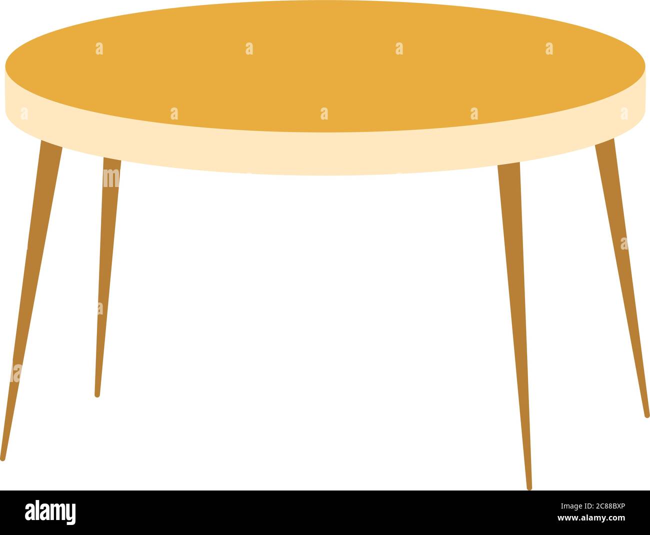 mobilier de table rond en bois icône isolée dessin illustration ...