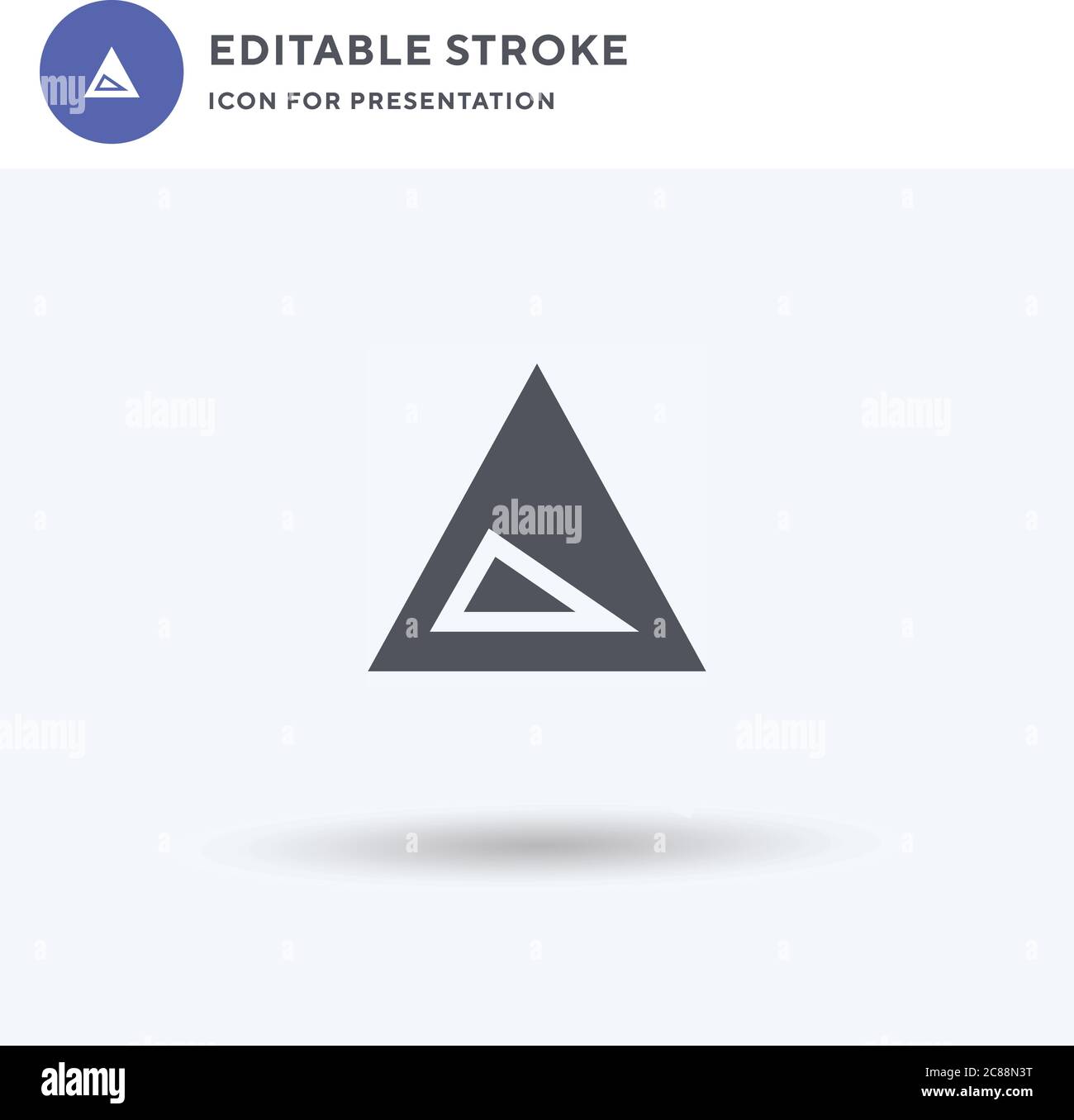 Vecteur d'icône de pente, signe plat rempli, pictogramme solide isolé ...