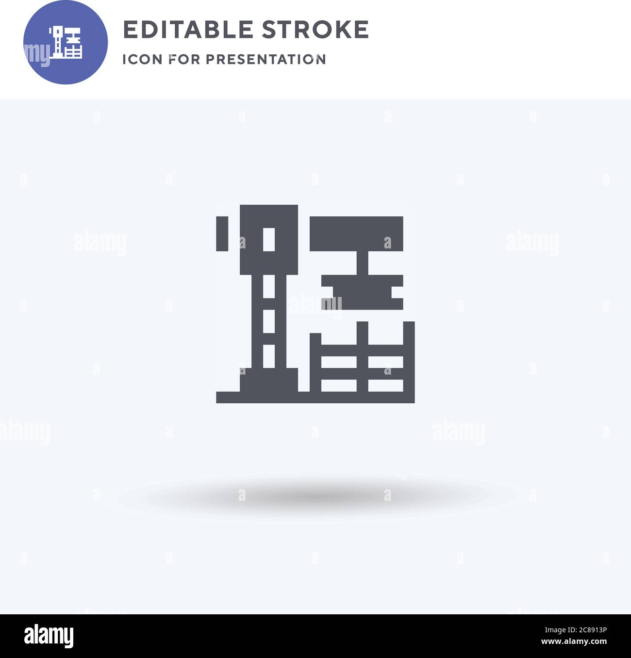 Vecteur d'icône de grue, signe plat rempli, pictogramme solide isolé ...