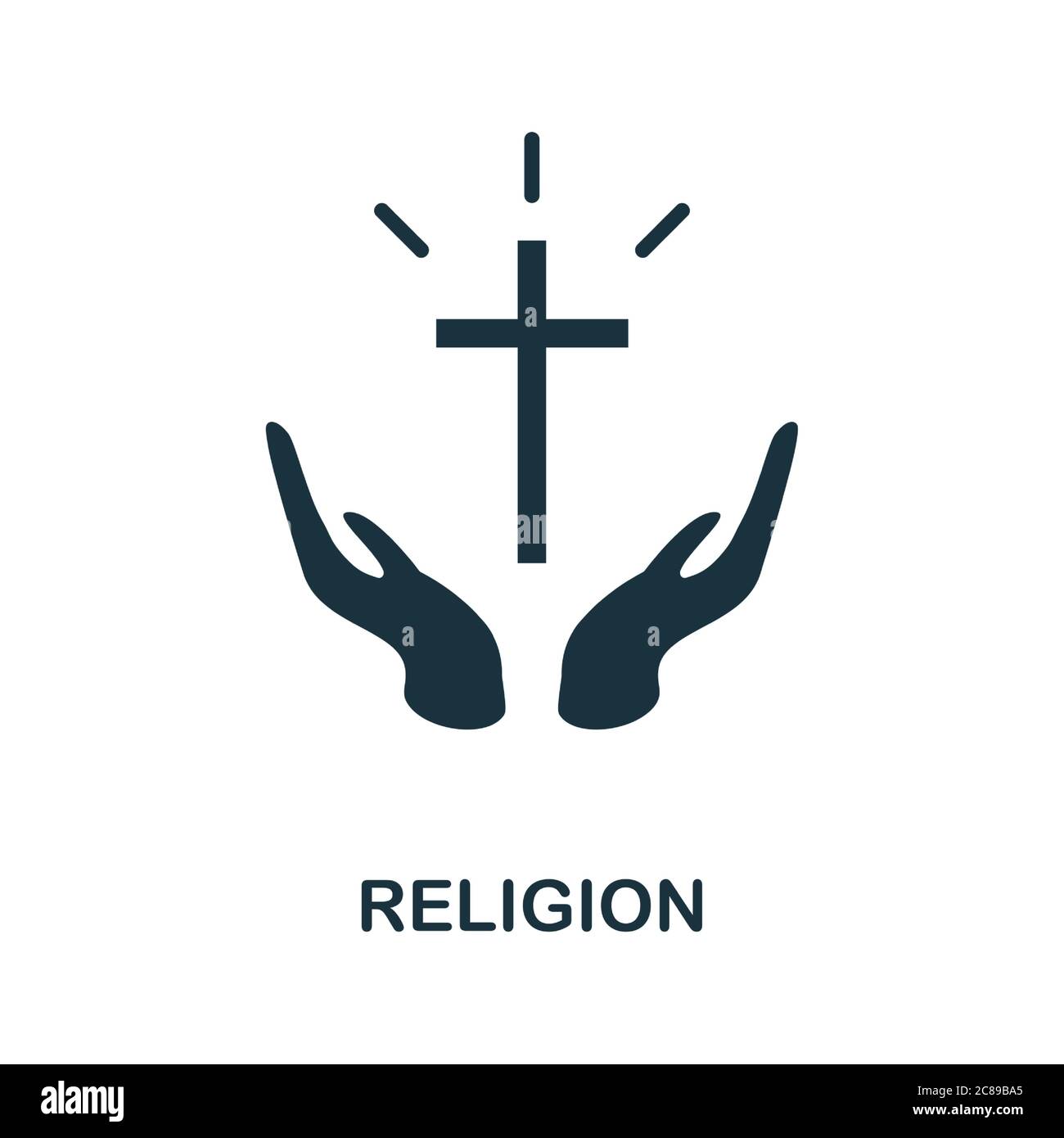 Icône religion. Icône de religion simple monochrome pour modèles ...