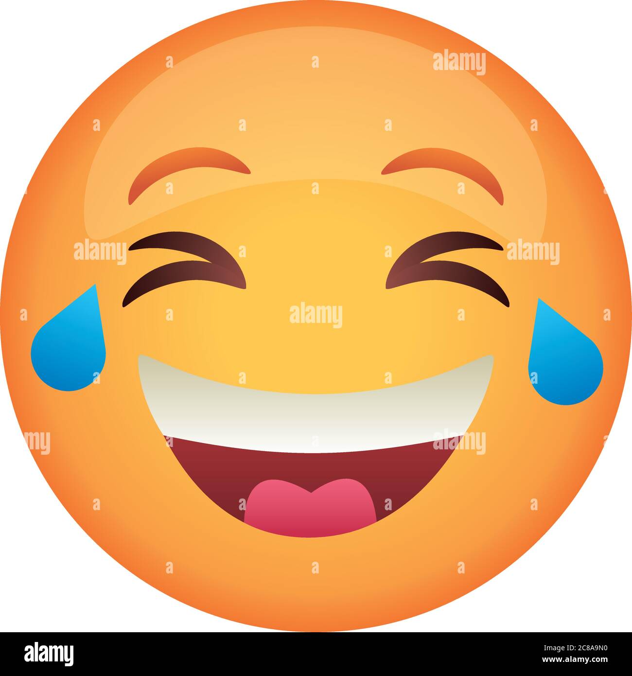 Laughing emoticon style pictogram Banque de photographies et d’images à ...