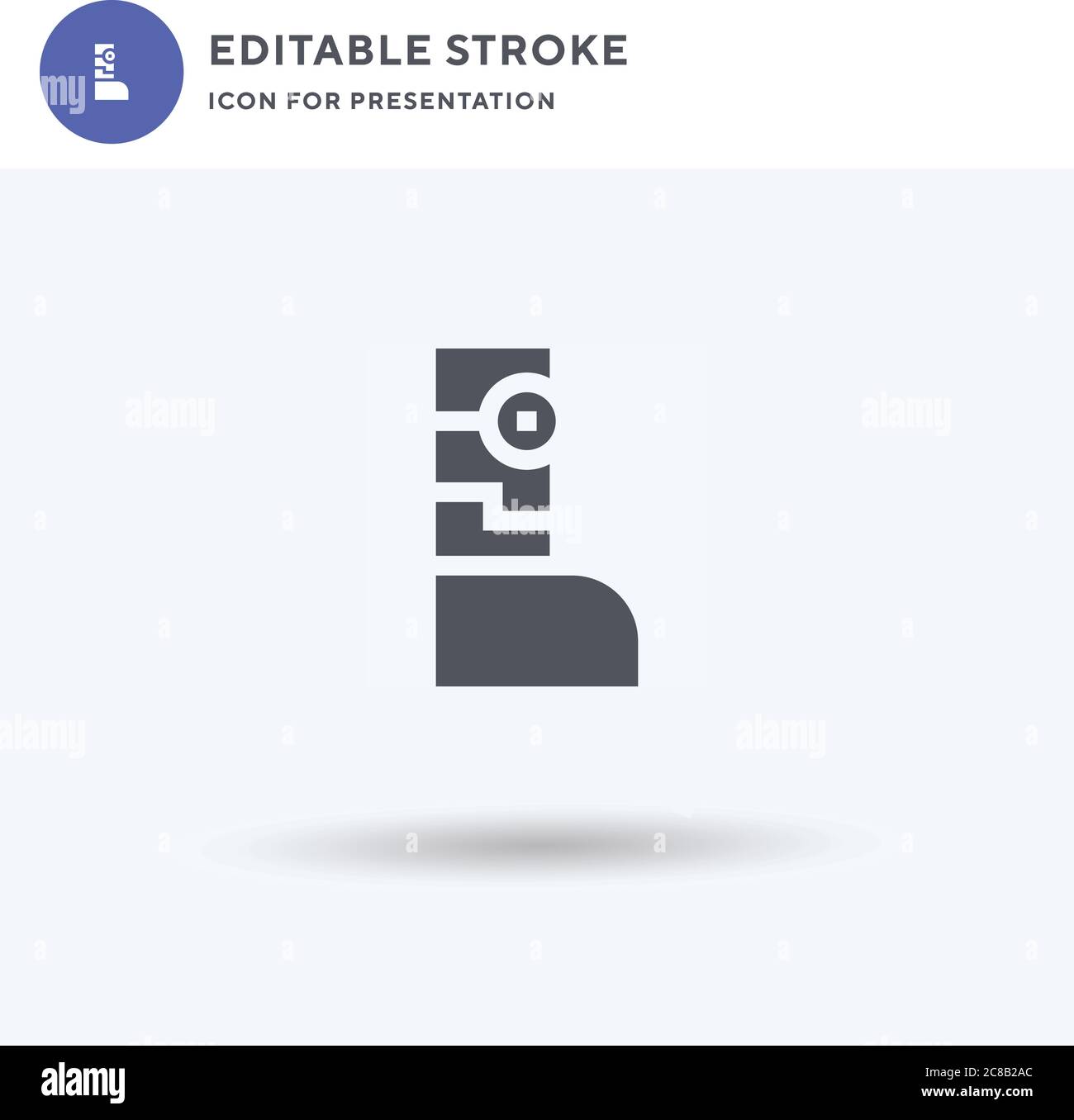 Vecteur d'icône de jambe robotique, signe plat rempli, pictogramme ...