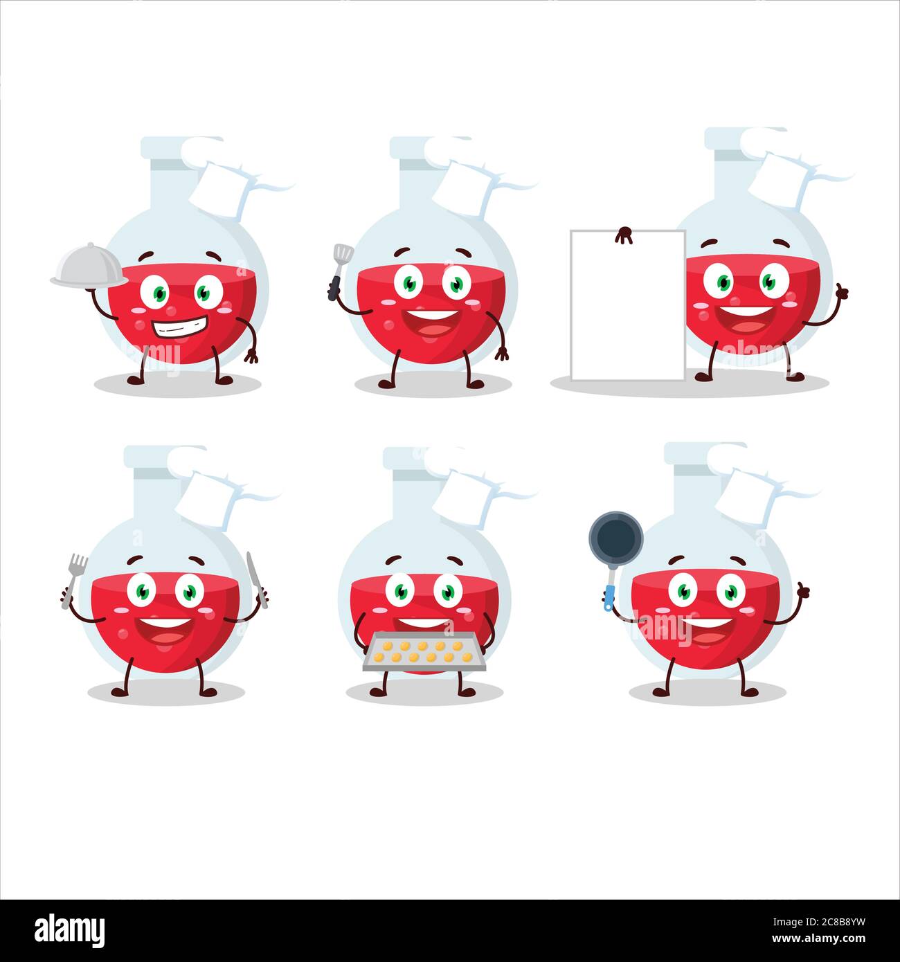 Personnage de dessin animé de potion rouge avec diverses émoticônes de ...