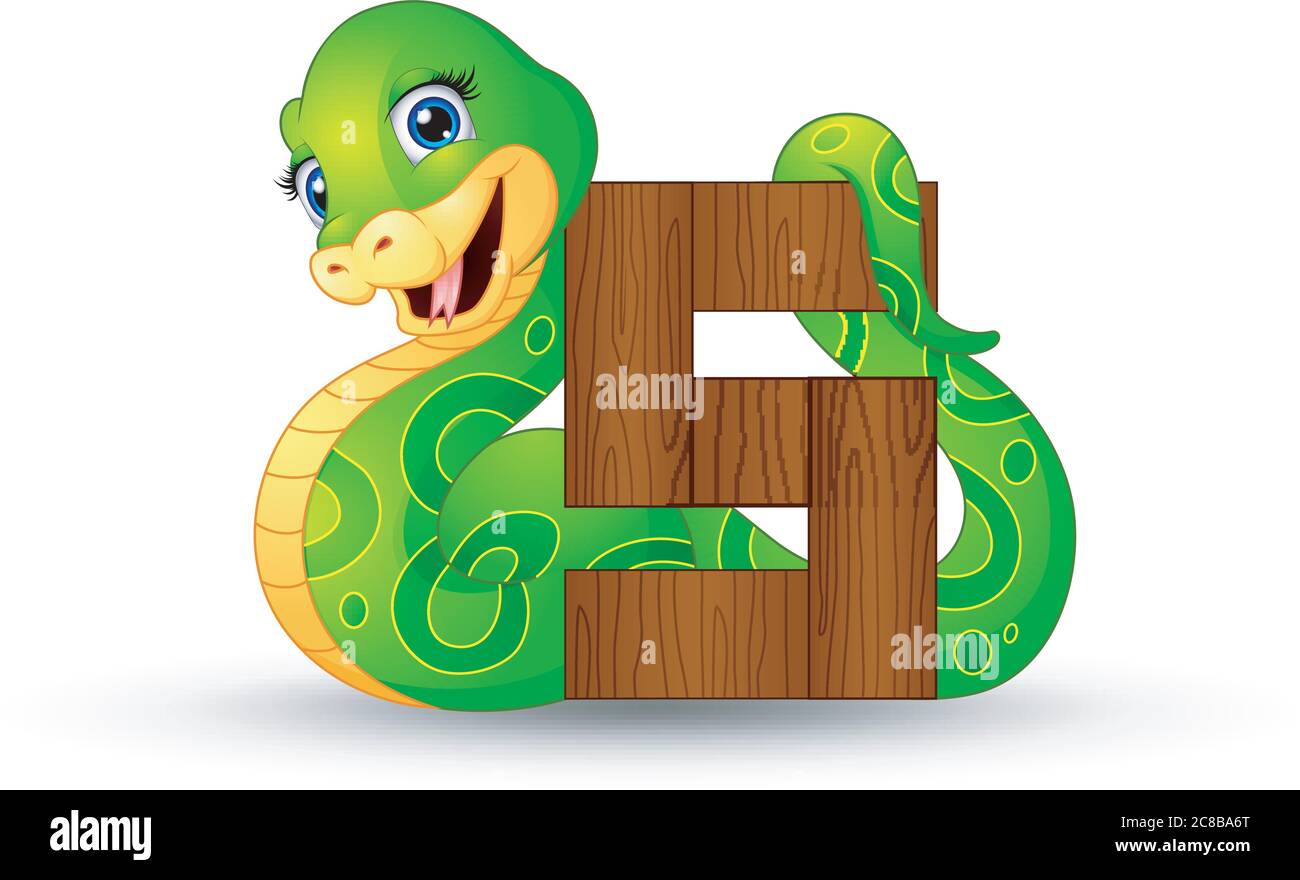 Illustration de l'Alphabet S avec dessin animé de serpent Image ...