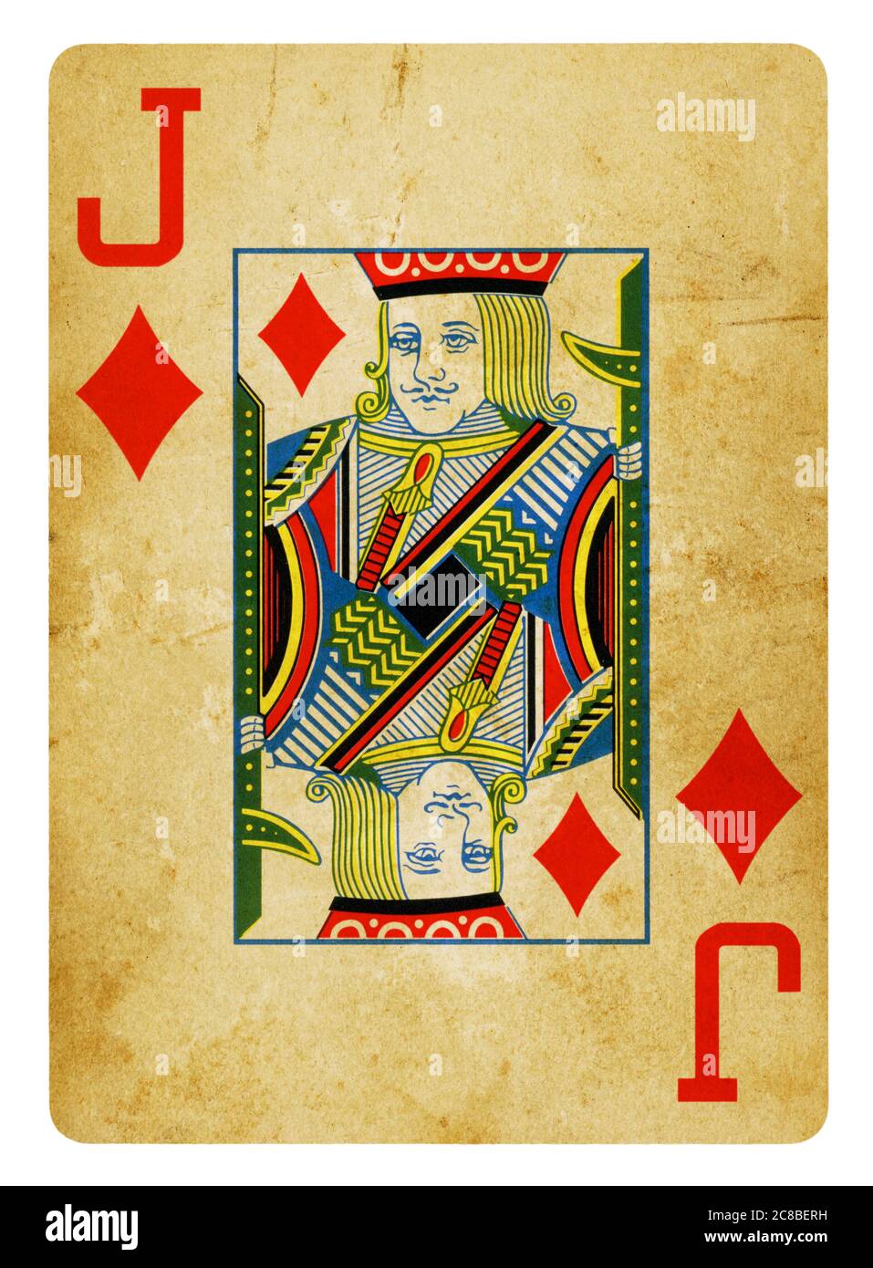 Valet de carreau Vintage playing card isolé sur blanc (chemin inclus ...