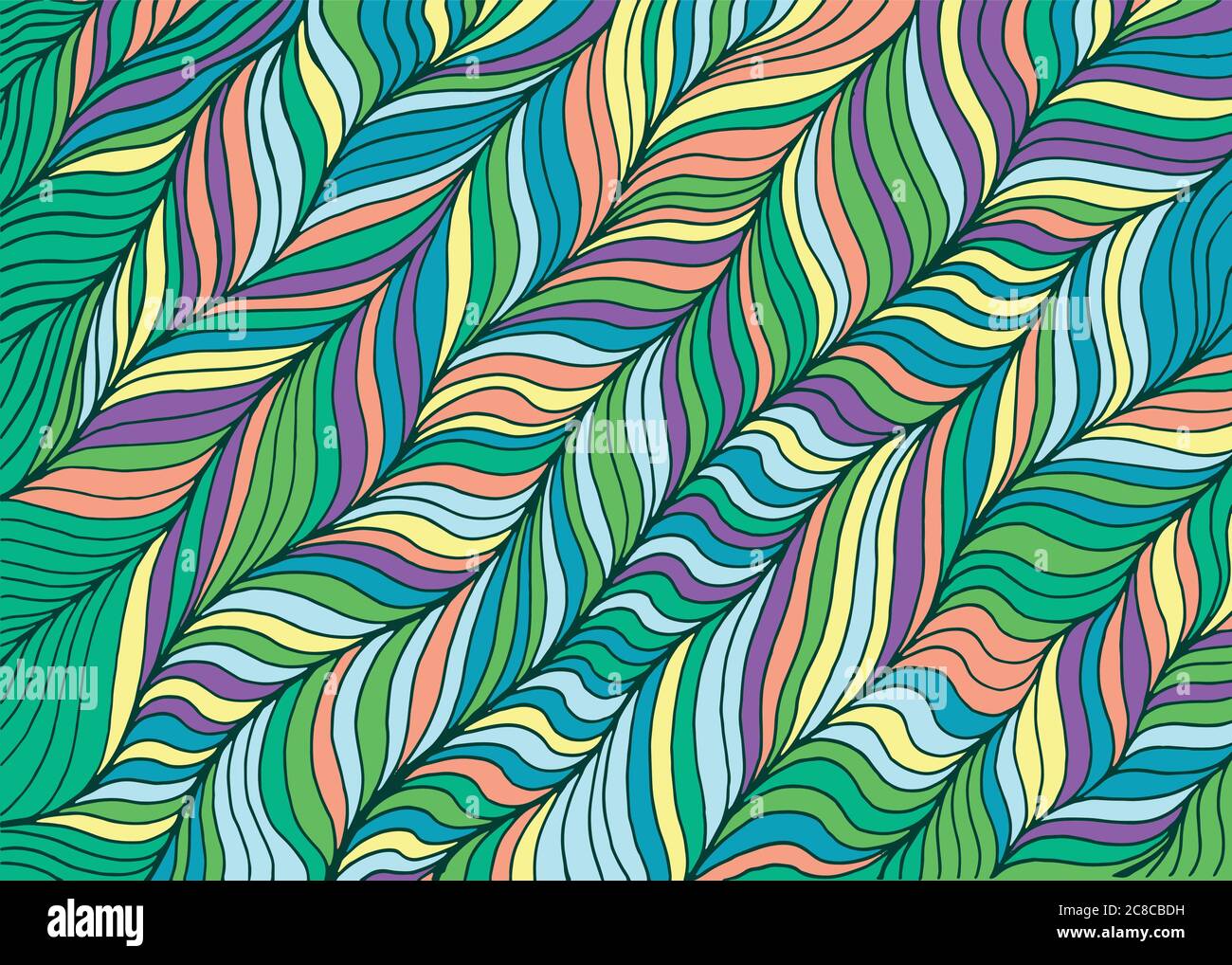 Fond de dessin animé abstrait à rayures ondulées pour adultes ...