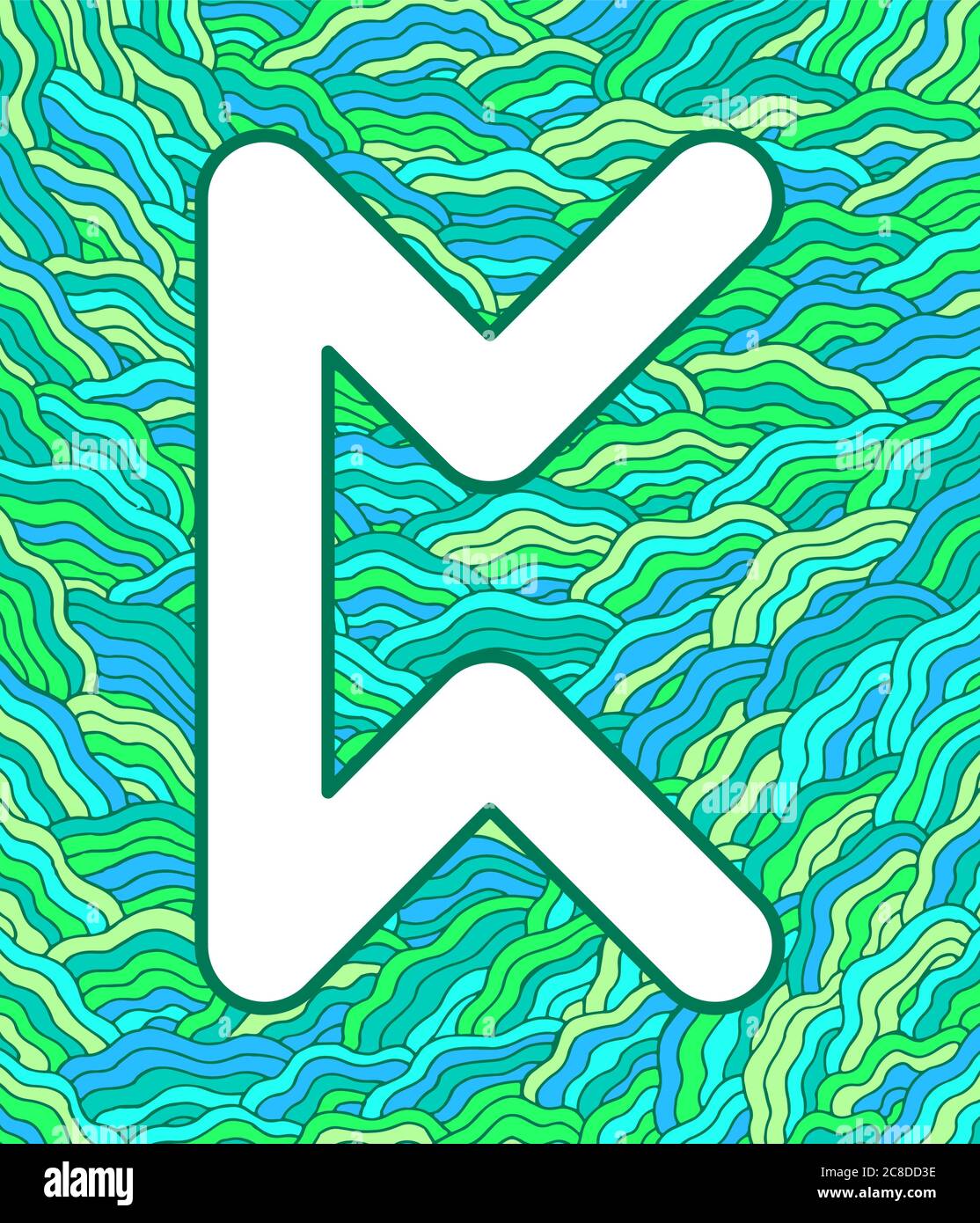 Ancienne rune scandinavique pertho avec arrière-plan de décoration de ...