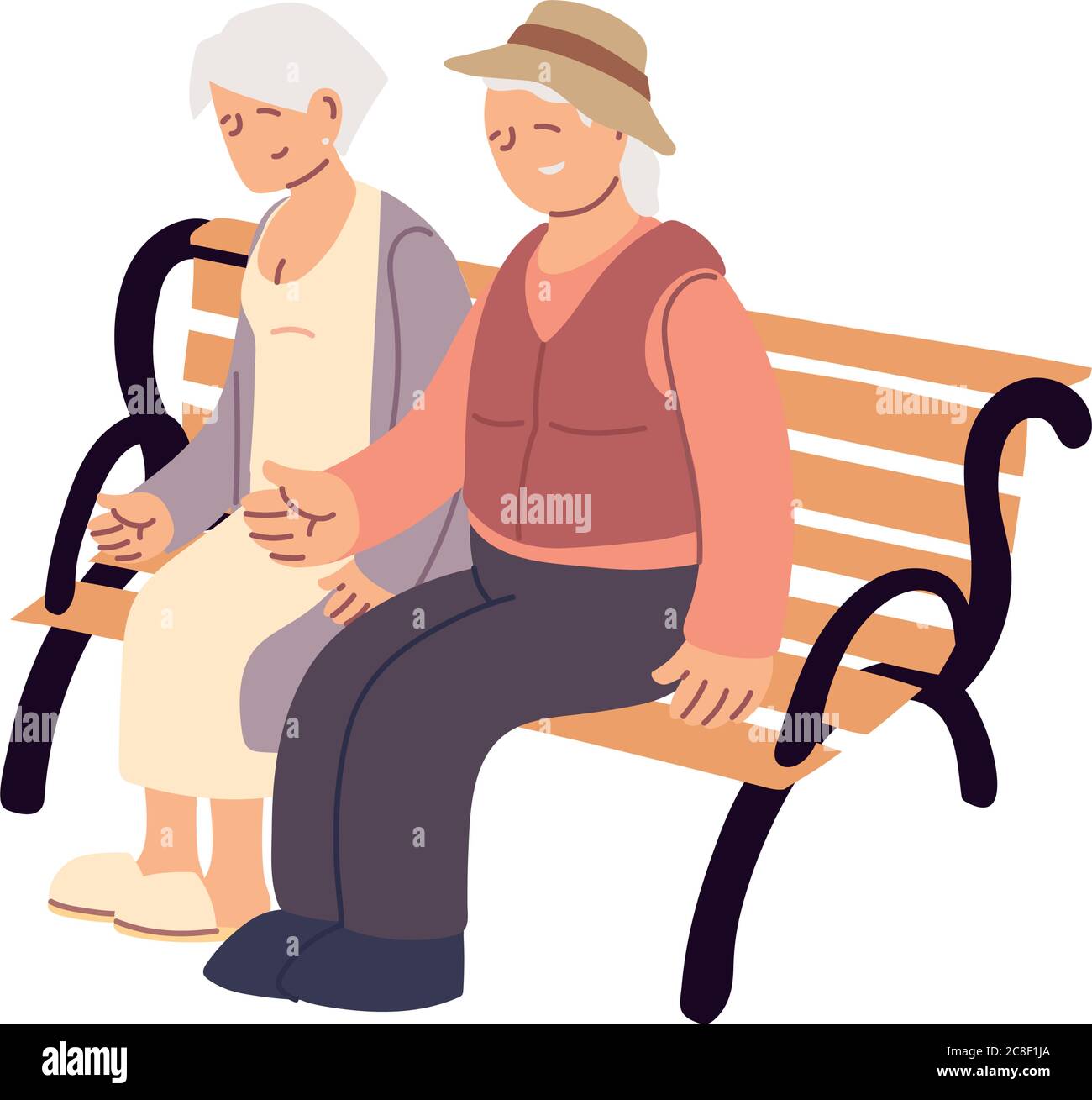 Couple sur un banc Banque d'images vectorielles - Page 2 - Alamy