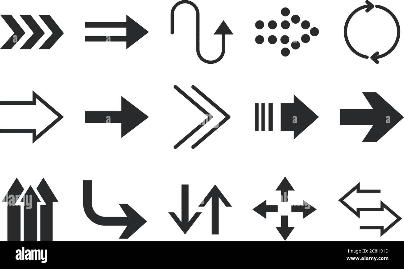 flèches guide de direction curseur icônes de navigation web définir l'illustration vectorielle ...